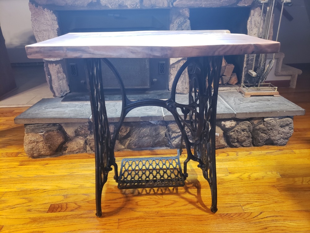 Live Edge Walnut, Treadle Base Table - Rustic Blend Craftsworks LLC