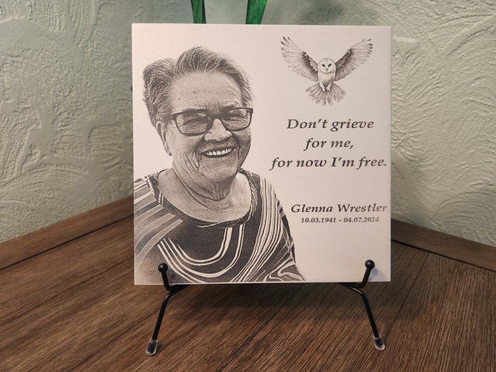 24-1104 Memorial Photo Engraving, Porcelain Tile - Rustic Blend ...